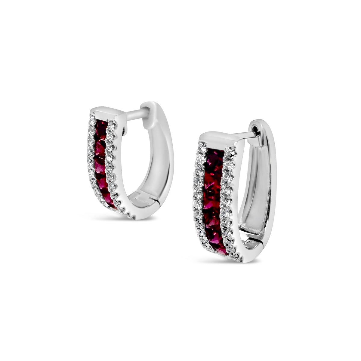 Ruby & Diamond Hinged Hoop Earrings – CJ Inc.