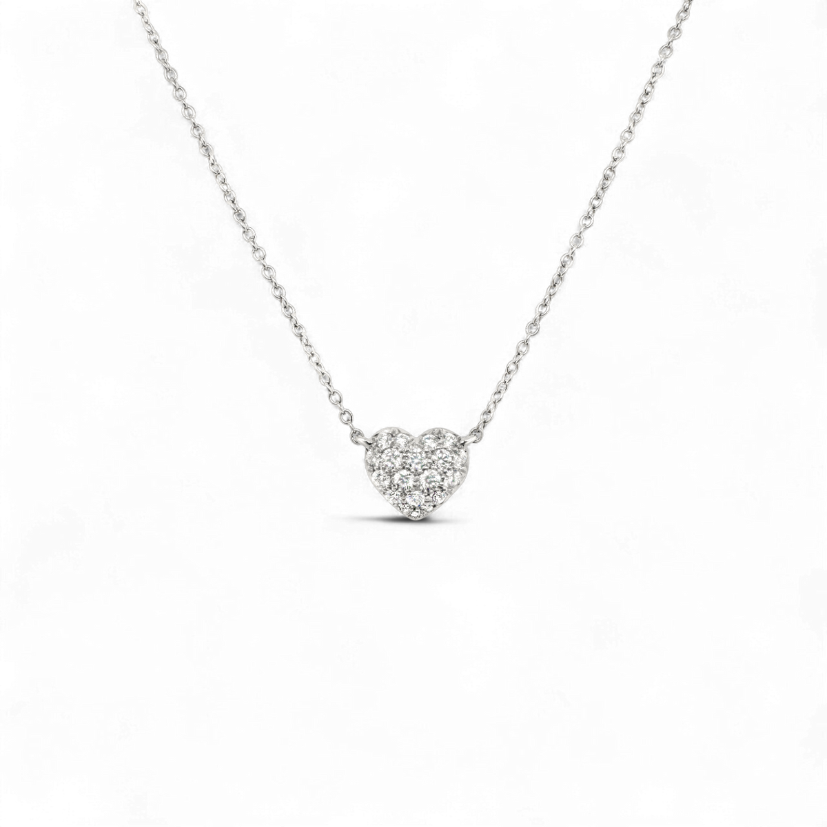 Pavé Diamond Heart Necklace – CJ Inc.