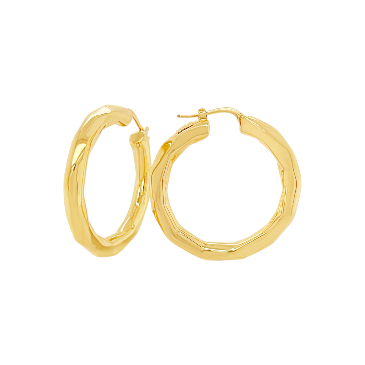Large Faceted Tubular Hoops – CJ Inc.