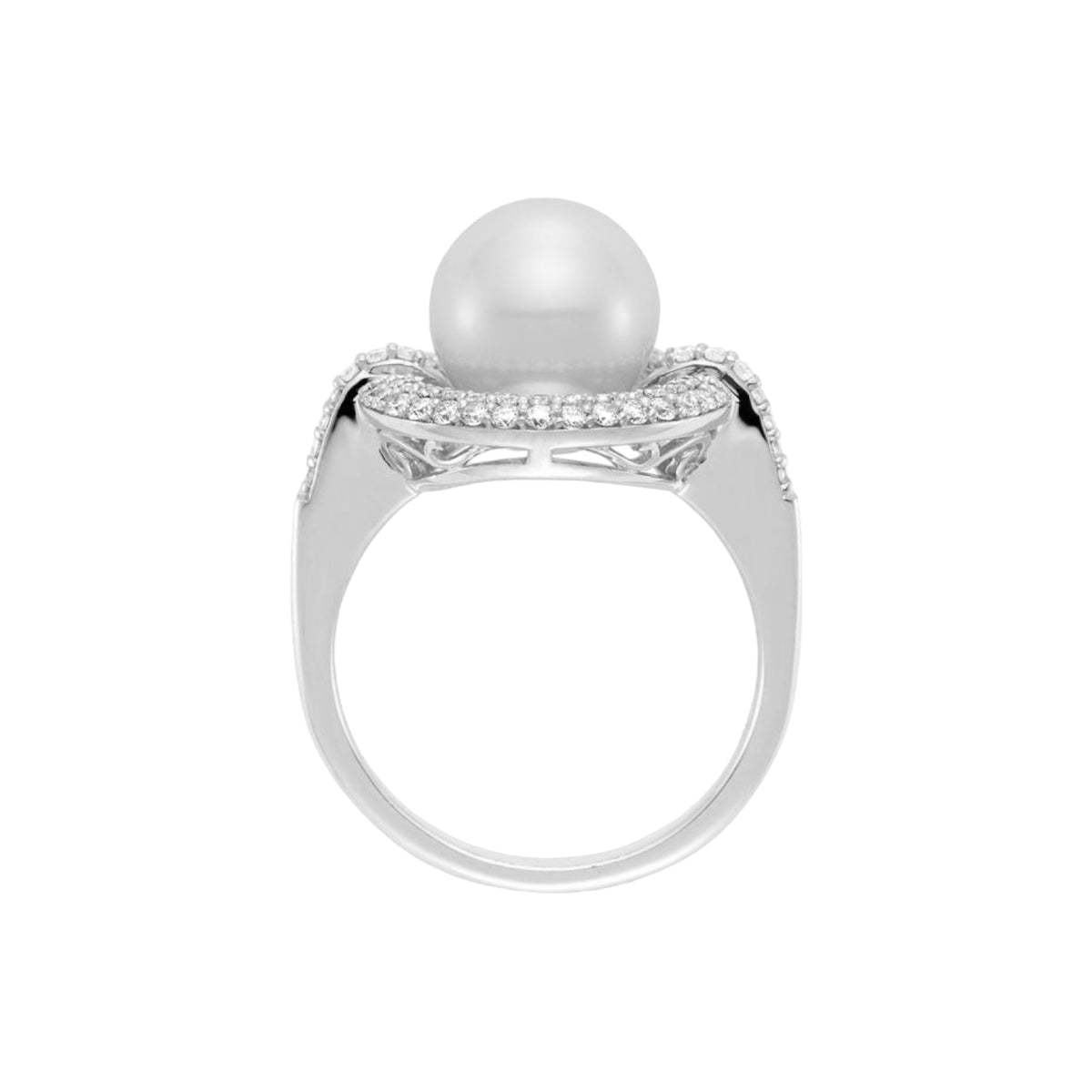 Double Halo Diamond & Cultured Pearl Ring – CJ Inc.