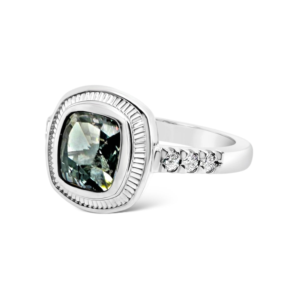 Gray Spinel & Diamond Ring – CJ Inc.