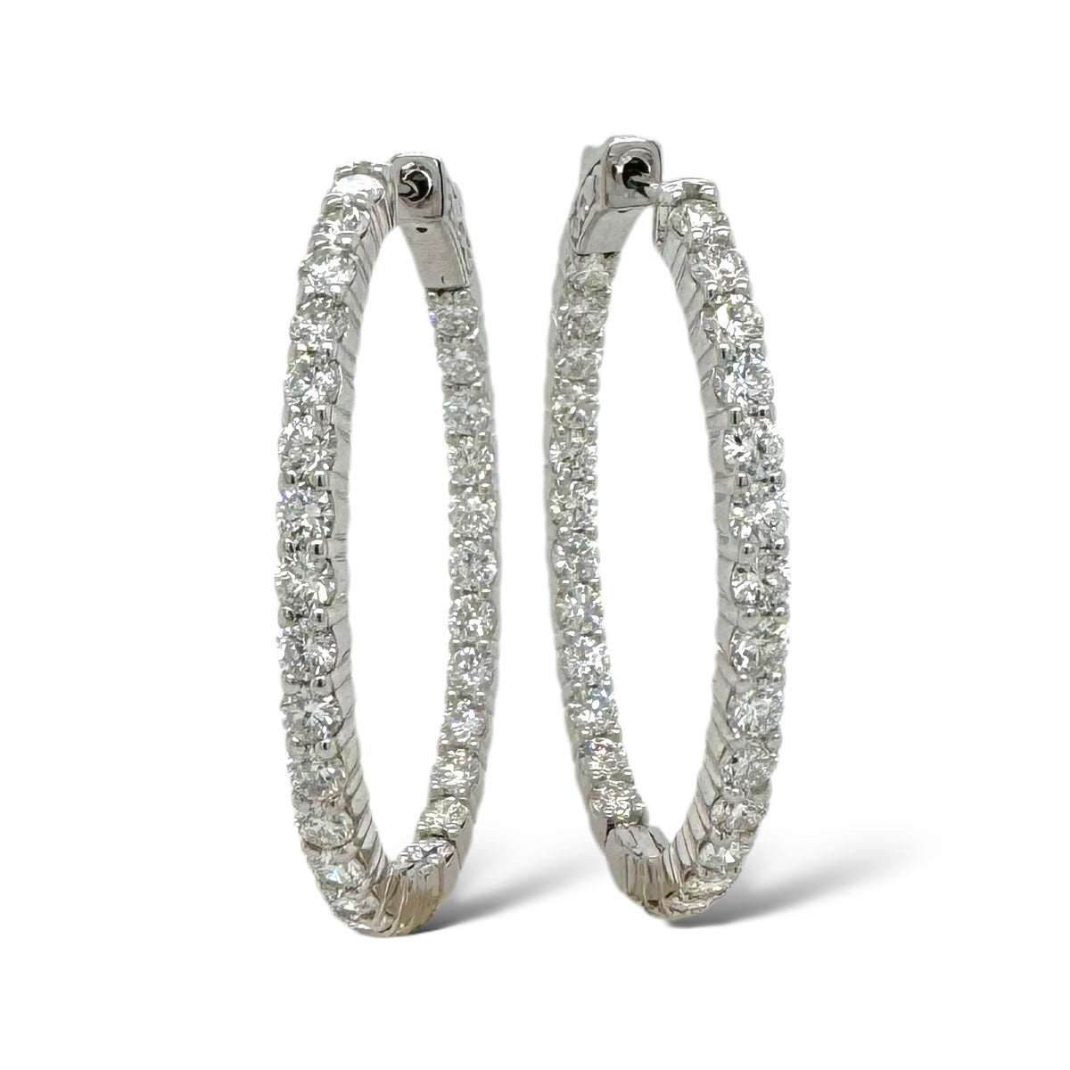 Classic Diamond Inside-Out Oval Hoops – CJ Inc.