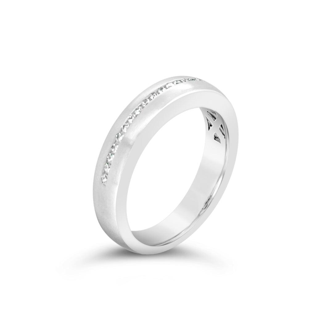 Satin-Finish Diamond Line Ring – CJ Inc.